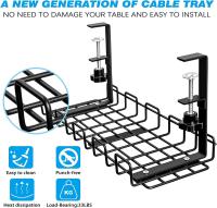 China Under Desk Cable Management Made Easy Bolt Inserting Wire Organizer with Iron Fabric for sale