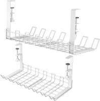 China 0.85kg Cable Management Tray for Office Under Desk No Drilling Iron Wire Adjustable for sale