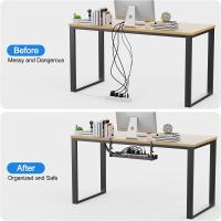 China 0.85kg Cable Management Tray for Office Under Desk No Drilling Iron Wire Adjustable for sale