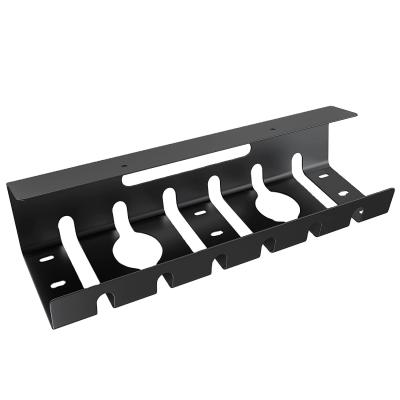 China Black Steel Cable Tray for Office Meeting Table Under Desk Cable Management Organizer for sale