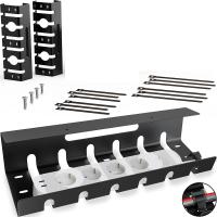 China Black Steel Cable Tray for Office Meeting Table Under Desk Cable Management Organizer for sale