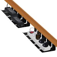 China Black Steel Cable Tray for Office Meeting Table Under Desk Cable Management Organizer for sale