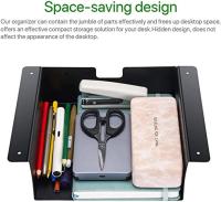 China Black Steel Under Desk Storage Shelf 8*9inch Dual Headset Hanger Hook Holder for Storage for sale