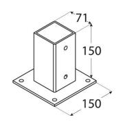 China Steel Metal Type Post Base Bolt Down Black Pergola Post Support with ROHS Certification for sale