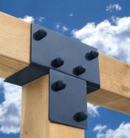 China Outdoor Heavy Duty Steel Furniture Hardware 3 Way Corner Pergola Bracket Wood Connector for sale