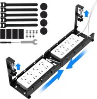 China Retractable Cable Organizer for Desk No Drill No Damage Sturdy Metal Wire Under Desk for sale