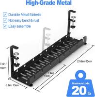 China Retractable Cable Organizer for Desk No Drill No Damage Sturdy Metal Wire Under Desk for sale
