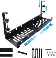 China Sturdy Iron Wire Cable Tray for Under Desk Cord Management Adjustable Cable Organizer for sale