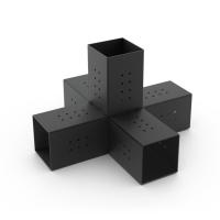 China Powder Coated Outdoor 3 Way Pergola Lumber Roof Corner Connector for 4x4 6x6 Timber for sale