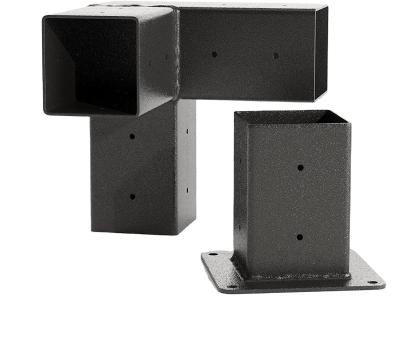 China Metal Pergola Bolt Down Bracket Kit Elevated Wood Stand Bracket Kit for 4x4 6x6 Lumber for sale