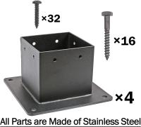 China Powder Coated Stainless Steel Flange Anchor Base for 4x4 or 6x6 Deck Railing Pergolas for sale