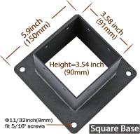 China Powder Coated Stainless Steel Flange Anchor Base for 4x4 or 6x6 Deck Railing Pergolas for sale