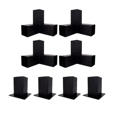 China 4x4 Inch 3-Way Woodworks Corner Pergola Kit for 4x4 Wooden Beams Customizable Design for sale