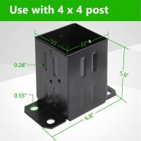 China Metal Wood Fence Post Base Brackets 4x4 Anchor Base for High-Performing Super Markets for sale