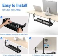 China Metal Type Iron Cable Tray No Drill No Screws Perfect for Desk Wire Organization for sale