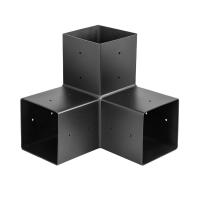 China Black Modular 6*6 Pergola Post Base System Kits for Outdoor Space Gazebo Patio Design for sale