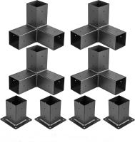 China Black Modular 6*6 Pergola Post Base System Kits for Outdoor Space Gazebo Patio Design for sale