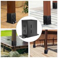 China Fence Accessories UV Resistant Deck Railing Base Bracket with Lamp Handrail Supports for sale