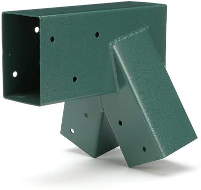 China Stamping Punching Bending Outdoors Garden Decor Wood Connector Metal Swing Stand Sample for sale
