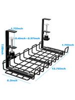 China Under Desk Cord Organizer and Clamp Mount System for Tidy Cable Management 43*10*10cm for sale