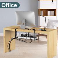 China Under Desk Cord Organizer and Clamp Mount System for Tidy Cable Management 43*10*10cm for sale