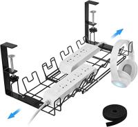 China Under Desk Cord Organizer and Clamp Mount System for Tidy Cable Management 43*10*10cm for sale