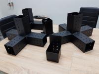 China Steel 4''*4'' 3 Arm 4 Arm 5 Arm Wood Post Anchor Pergola Brackets Kits for High Stability for sale