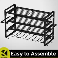 China 4 Drill Slots Wall Mount Garage Storage Power Tool Organizer with 4 Layers and 4 Layers for sale
