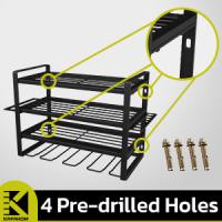 China 4 Drill Slots Wall Mount Garage Storage Power Tool Organizer with 4 Layers and 4 Layers for sale