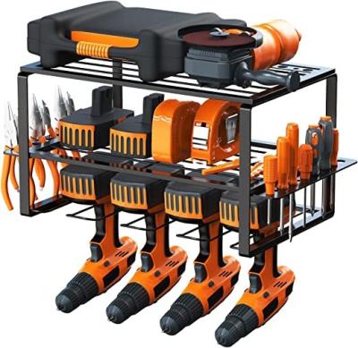 China Steel Wall Mounted Storage Rack for Garage Organization System Bracket in Office Black for sale