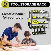 China Steel Wall Mounted Storage Rack for Garage Organization System Bracket in Office Black for sale