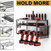 China Steel Wall Mounted Storage Rack for Garage Organization System Bracket in Office Black for sale