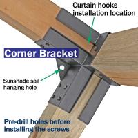 China 3-Way Right Angle Corner Bracket Pergola DIY Kit for 6x6 Wood Beams Cast Iron Waterproof for sale