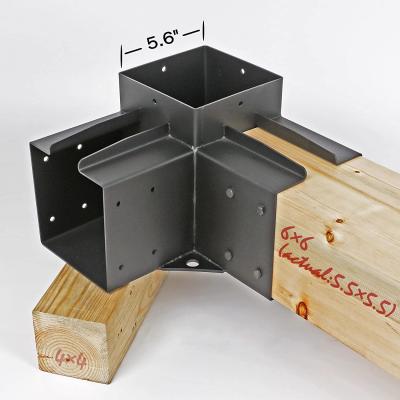 China Steel Q235B 3-Way and 5-Way Corner Bracket with 1 Flange Anchors Base Pergola/Gazebo Kit for sale