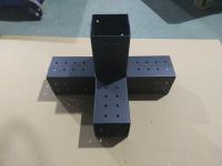 China Black Q235B Pergola Brackets for 4x4Woodworks Modular Modern DIY Pergola Hardware Kit for sale