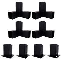 China Black Q235B Pergola Brackets for 4x4Woodworks Modular Modern DIY Pergola Hardware Kit for sale
