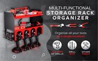 China Metal Power Tool Organizer Wall Mount Impact Battery Storage Box Carbon Steel Material for sale