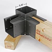 China 2.2kg Black Steel 3-Way Right Angle Bracket for Gazebo Tree House Log House Building for sale