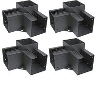 China 2.2kg Black Steel 3-Way Right Angle Bracket for Gazebo Tree House Log House Building for sale