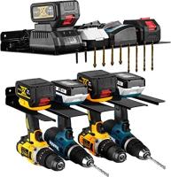 China Lacquer Finish Wall Mount Power Tool Shelf with 5 Drill Holders and Easy Installation for sale