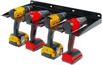China Lacquer Finish Wall Mount Power Tool Shelf with 5 Drill Holders and Easy Installation for sale