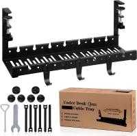 China Retractable Design Carbon Steel Under Desk Cable Management Tray for Neat Living Room for sale