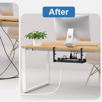 China Retractable Design Carbon Steel Under Desk Cable Management Tray for Neat Living Room for sale