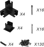 China Pergola Brackets 3-Way Corner Brackets Durable Steel Pergola Kit Base Brackets for sale