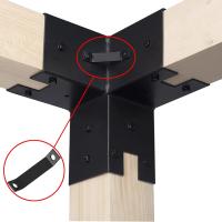 China Pergola Brackets 3-Way Corner Brackets Durable Steel Pergola Kit Base Brackets for sale