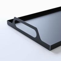 China Metal Handled Serving Tray for Food Serving Carved Design 1mm Thickness for sale