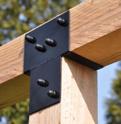 China Steel Pergola Brackets 3 Way Corner Bracket for Outdoor Patio Building Materials for sale