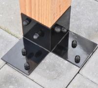 China Steel Pergola Brackets 3 Way Corner Bracket for Outdoor Patio Building Materials for sale