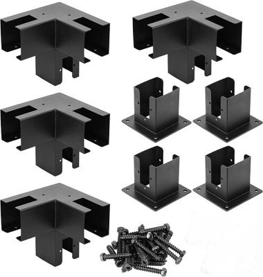 China Surealong 4*4 and 6*6 Electrophoretic Coating Timber Connector Metal Pergola Bracket Fittings Kits for sale