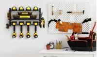 China 2mm Thickness Steel Wall Mounted Heavy Duty Metal Tool Shelf Drill Storage Holder for sale